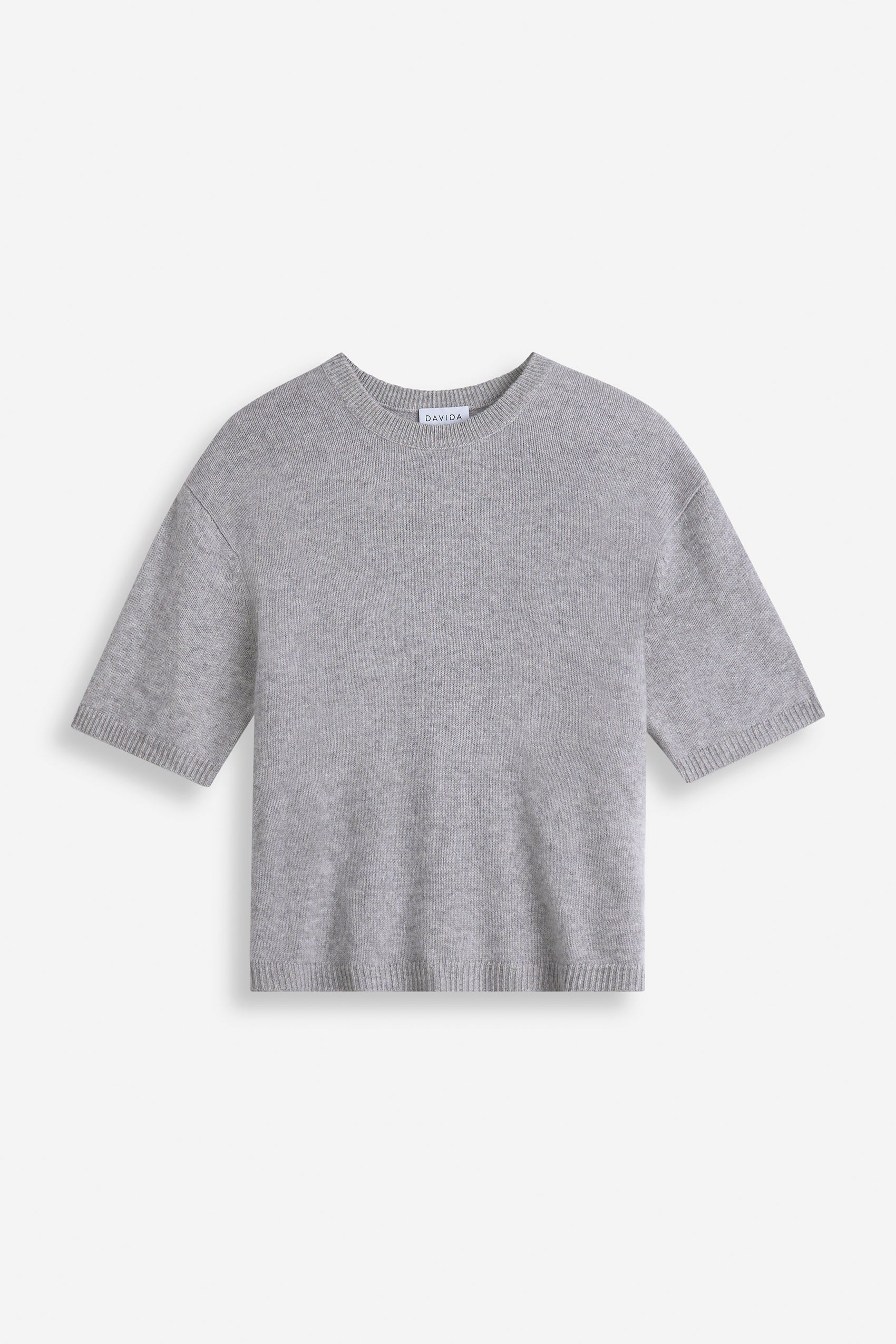 Boxy T-Shirt - Sweaters - Light Grey – Davida Cashmere